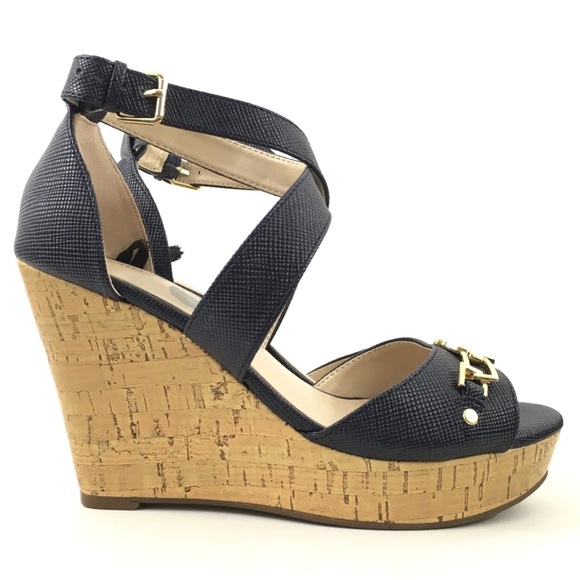Marc Fisher | Shoes | Marc Fisher Navy Blue Brantor Wedge Platform ...